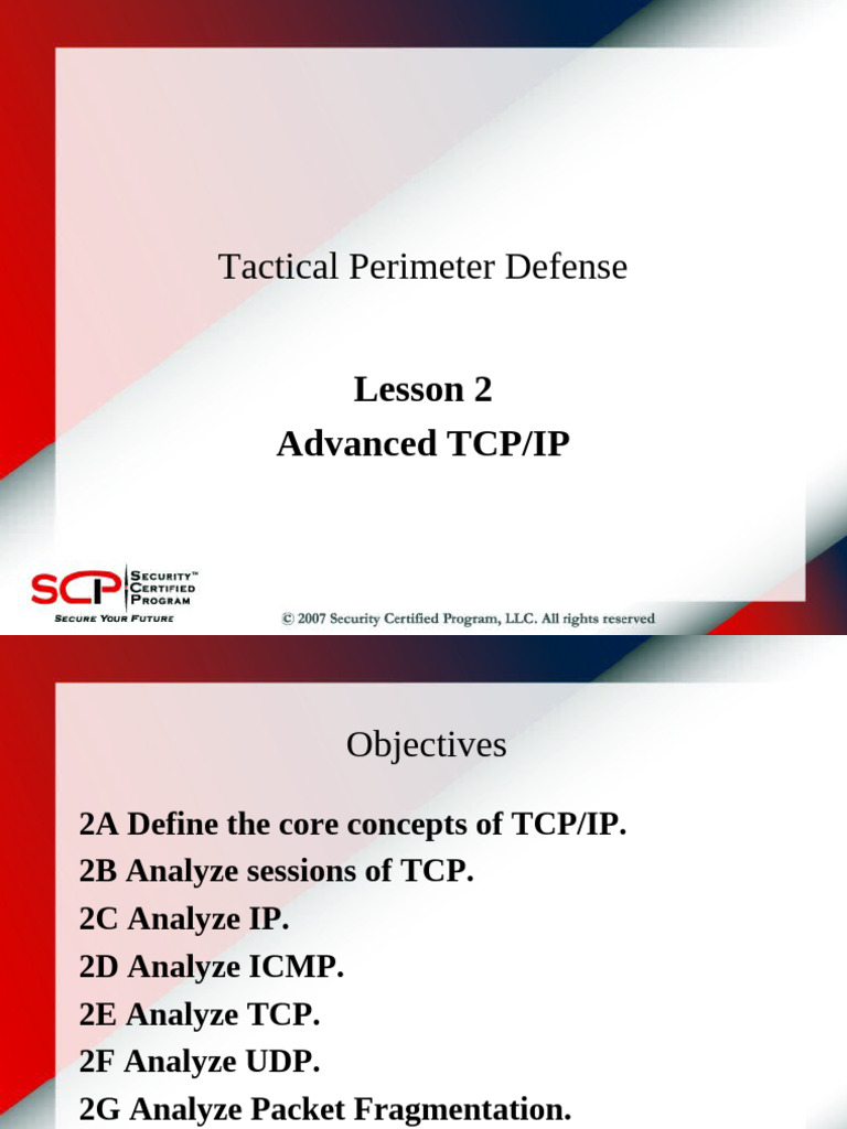 Lesson 2 Advanced Tcpip Pdf Port Computer Networking Transmission Control Protocol