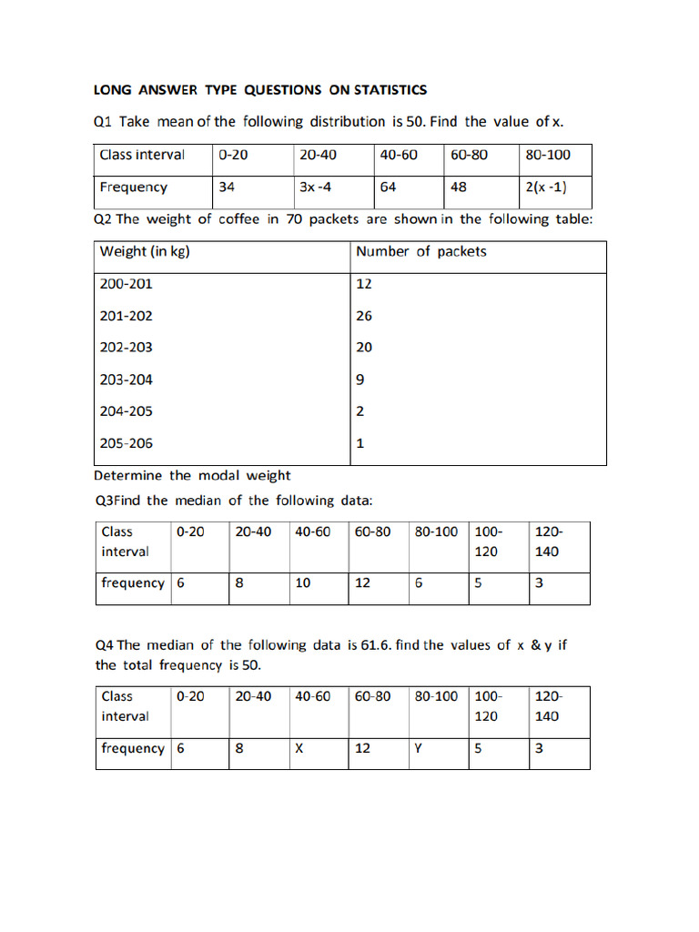 Revision Questions On Statistics-Hwst | PDF