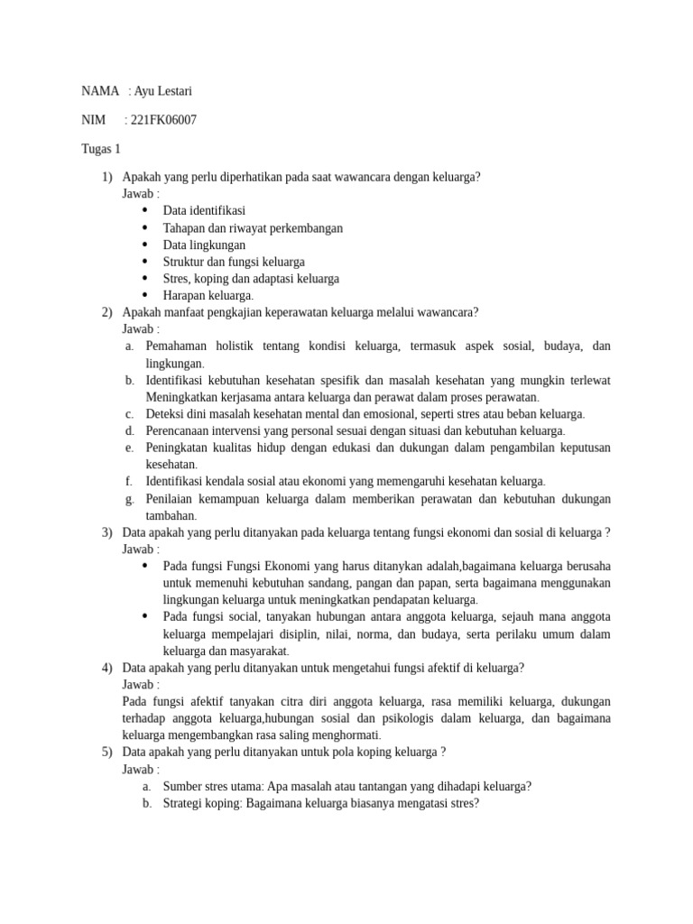Ayu Lestari - Tugas Individu Kep. Keluarga | PDF