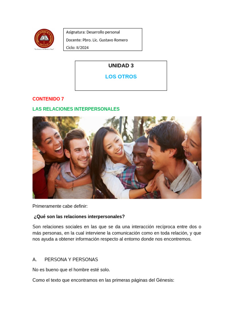Las Relaciones Interpersonales | PDF | Amor | Amistad