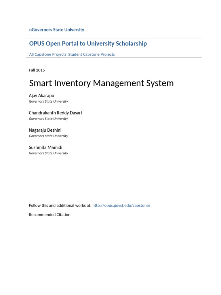 Smart Inventory Management System | PDF | Software Testing | Unified ...