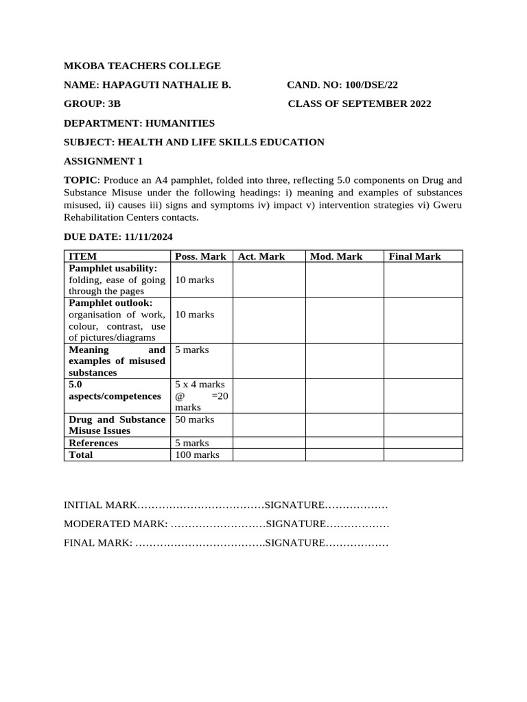 Dse 22 Ass1 Marking Guide | PDF | Art
