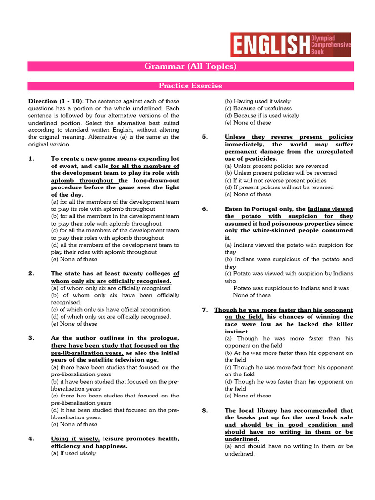 Grammar - Practice Sheet of Grammar (Class-9) | PDF | Adverb | Noun