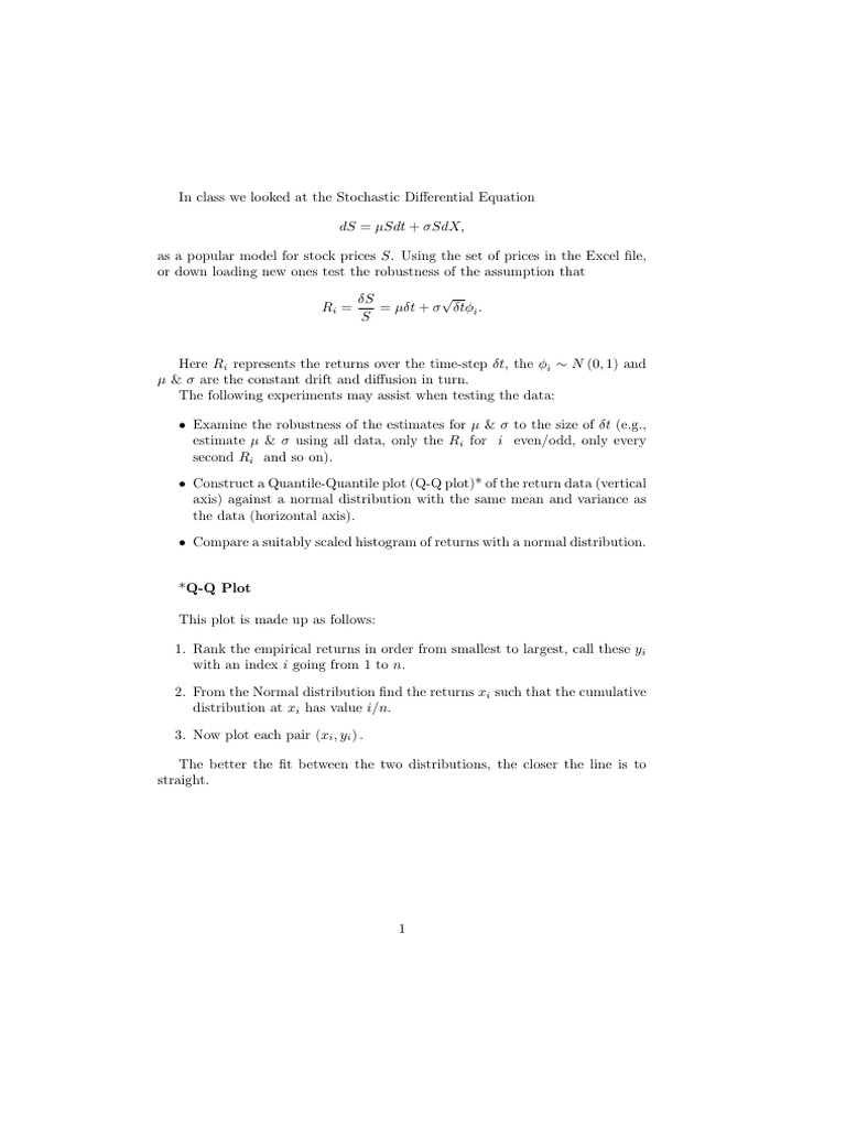 CQF January 2016 M1S1 Exercises | PDF