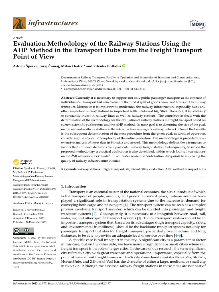 Evaluation Methodology of The Railway Stations | PDF | Transport | Rail Transport