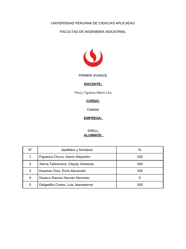 Análisis de Calidad en Shell Perú | PDF | Cadena de suministro | Logística