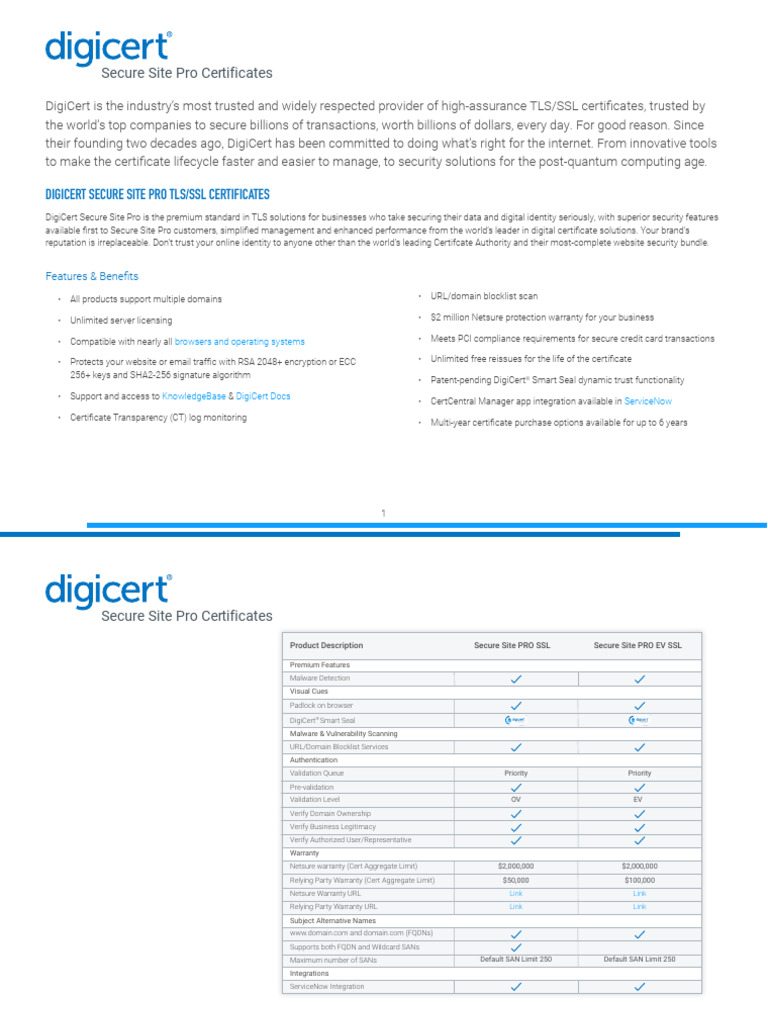 DigiCert SecureSiteProGuide 032720 | PDF | Public Key Certificate | Transport Layer Security