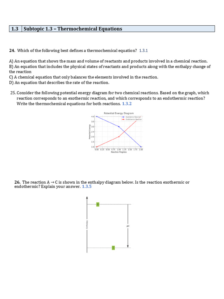 Topic 1 - ID | PDF | Gibbs Free Energy | Chemical Reactions