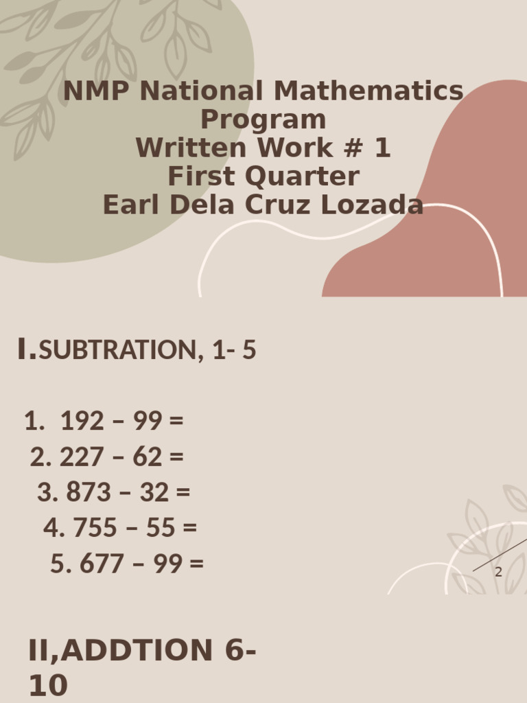 NMP National Mathematics Program | PDF