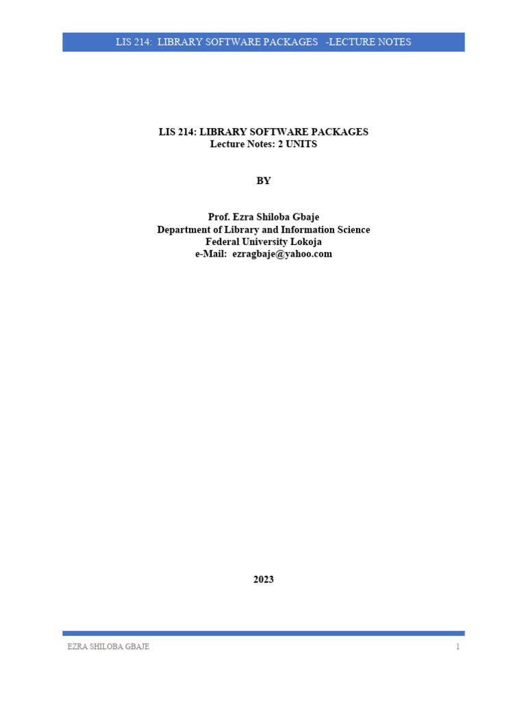 Library Software Packages-1 | PDF | Application Software | Spreadsheet