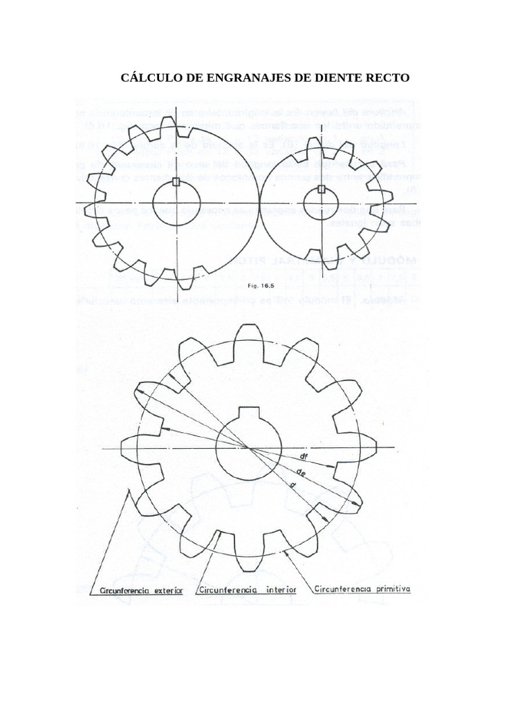 Clculo de Engranajes de Diente Recto | PDF