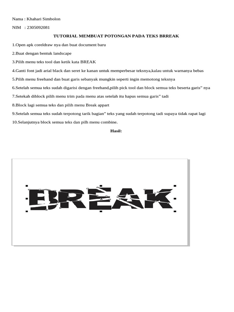 Desain Grafis Teks Potong Break Dan Bola | PDF