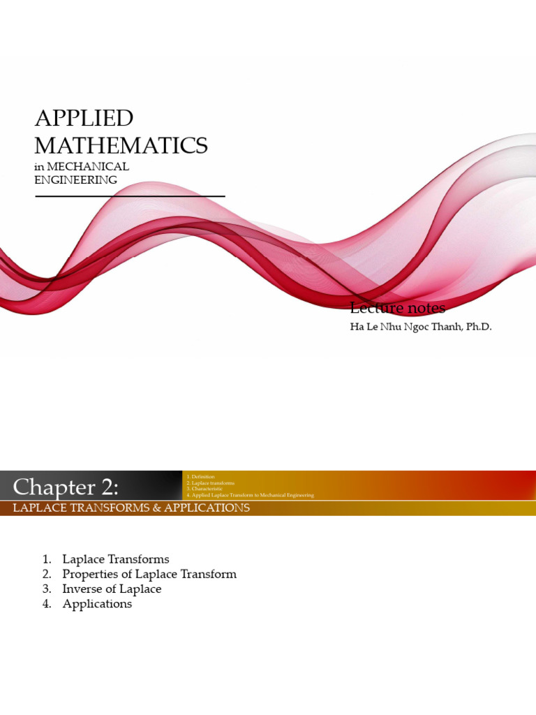 Lecture Notes 2-Laplace Transform and Applied | PDF | Laplace Transform ...