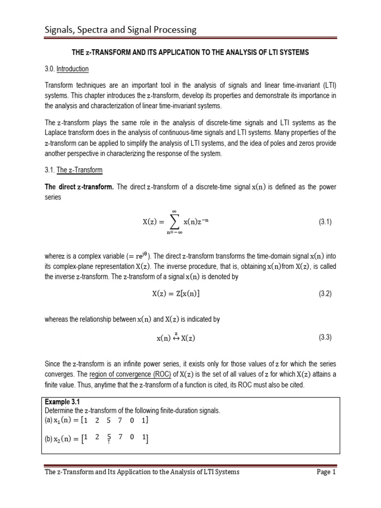 DSP Lectures v2 (Chapter3) | PDF | Laplace Transform | Functions And Mappings