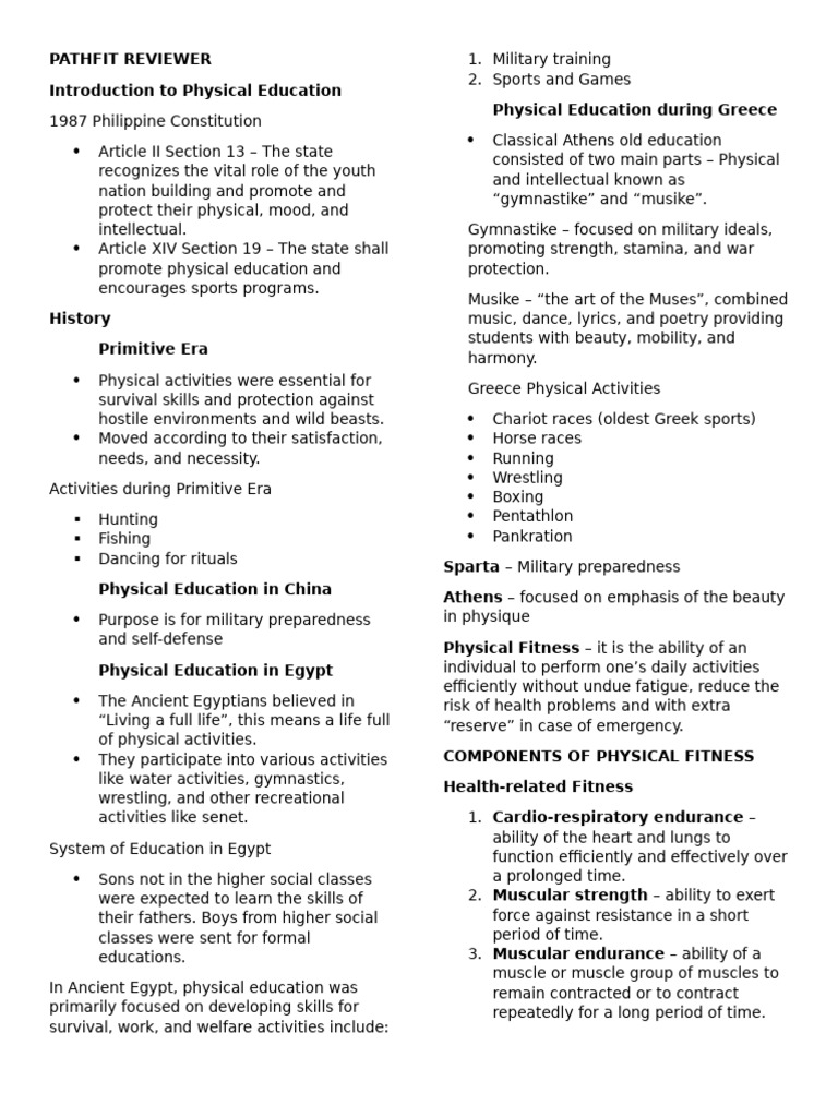 PATHFIT-REVIEWER | PDF | Vertebral Column | Pelvis