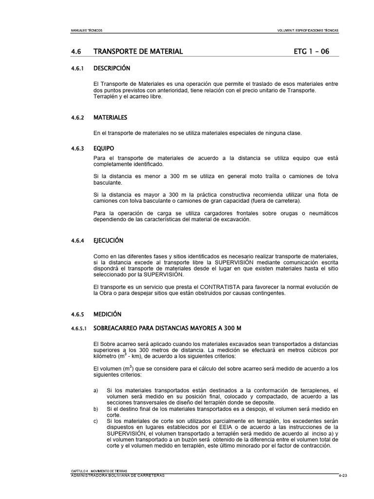 Manual de Especificaciones Tecnicas Generales de Construccion-114-116 | PDF | Transporte
