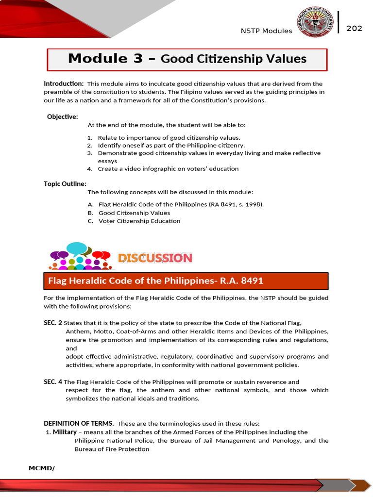 Module 3 Good Citizenship Values Student | PDF | Elections | Voting