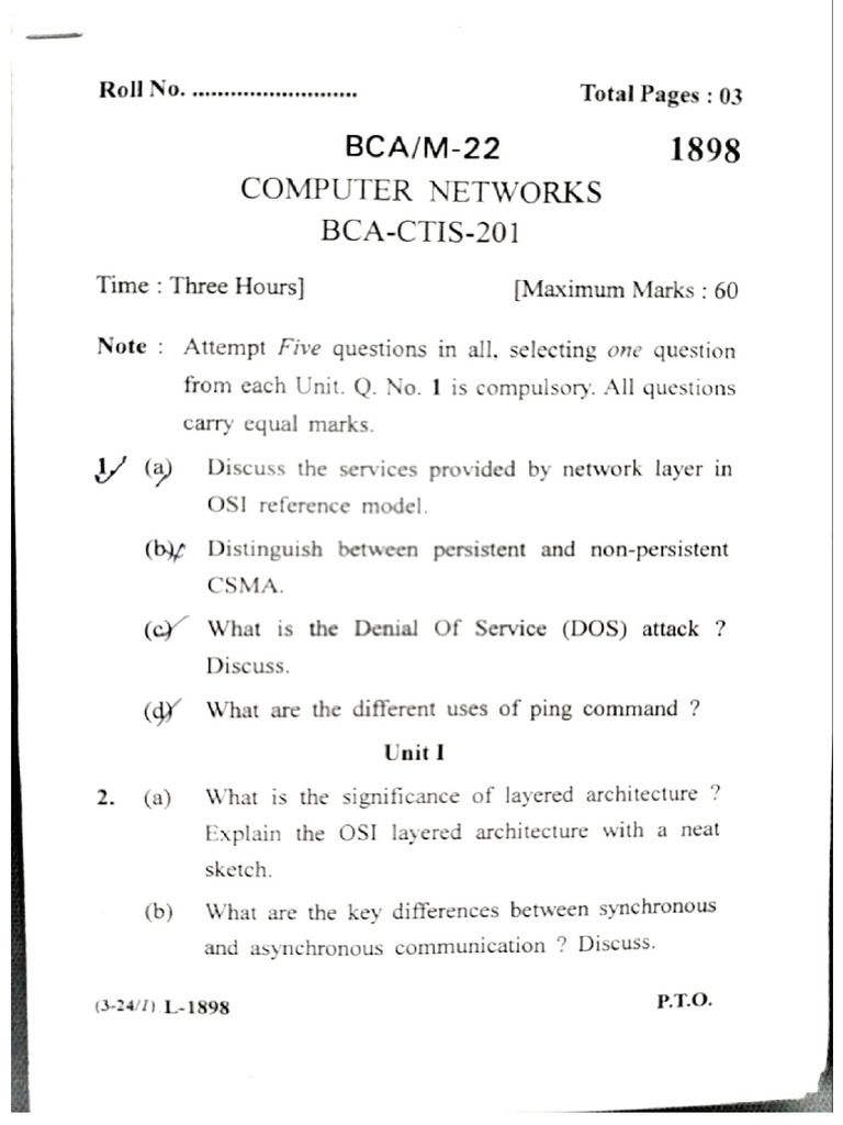 Sem2 Question Paper | PDF