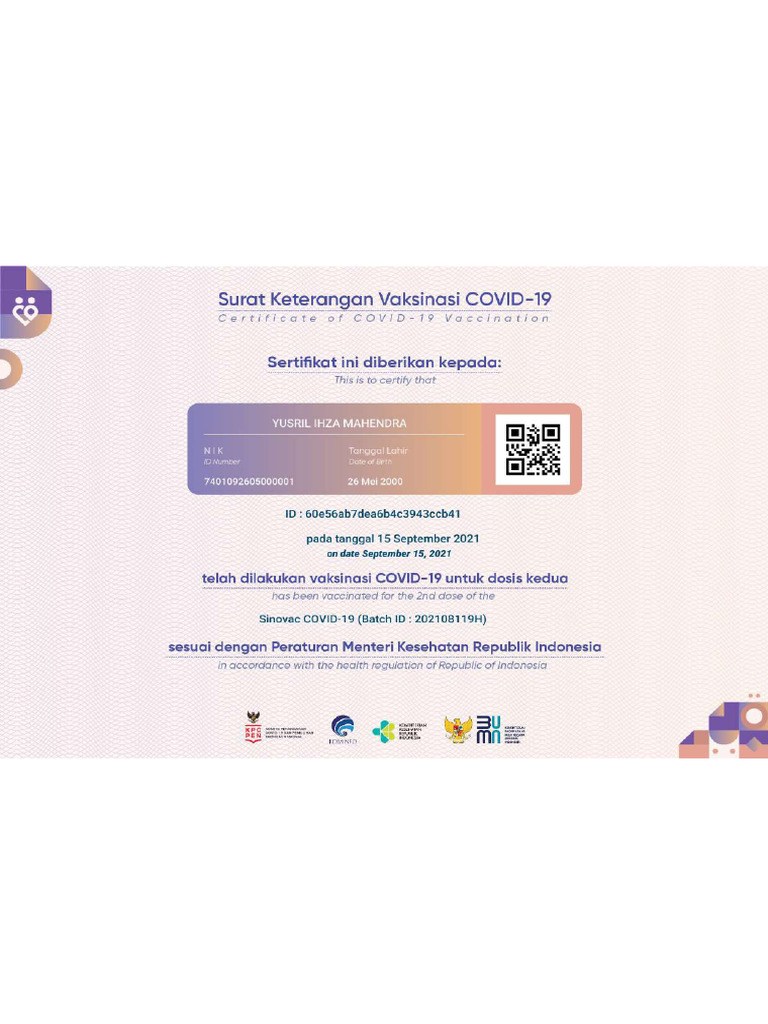 Sertifikat Vaksin 2 | PDF