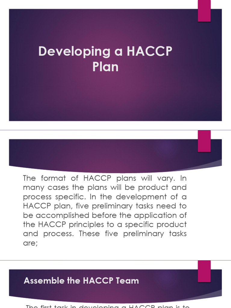 Developing A HACCP Plan PDF Notes | PDF | Science & Mathematics