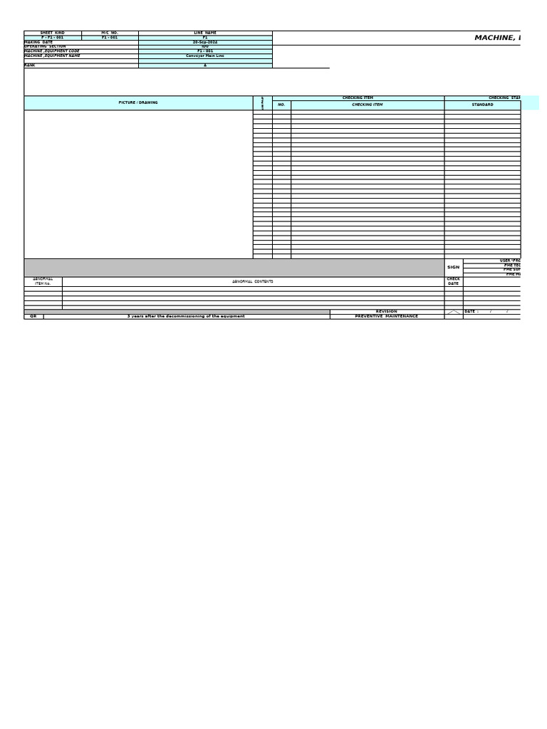 F PME 006 - Periodic Check Form | PDF