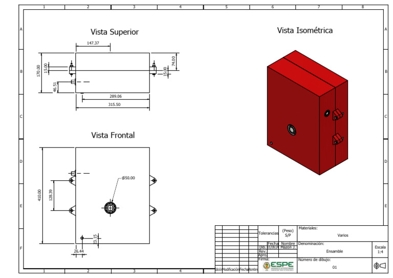 Plano Técnico de Ensamble Varios | PDF | Dibujo técnico | Infografia