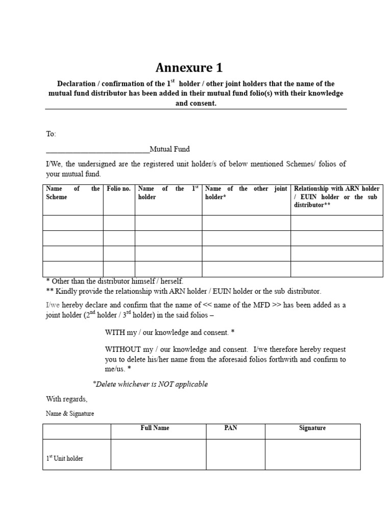 Annexure 1 Distributor | PDF