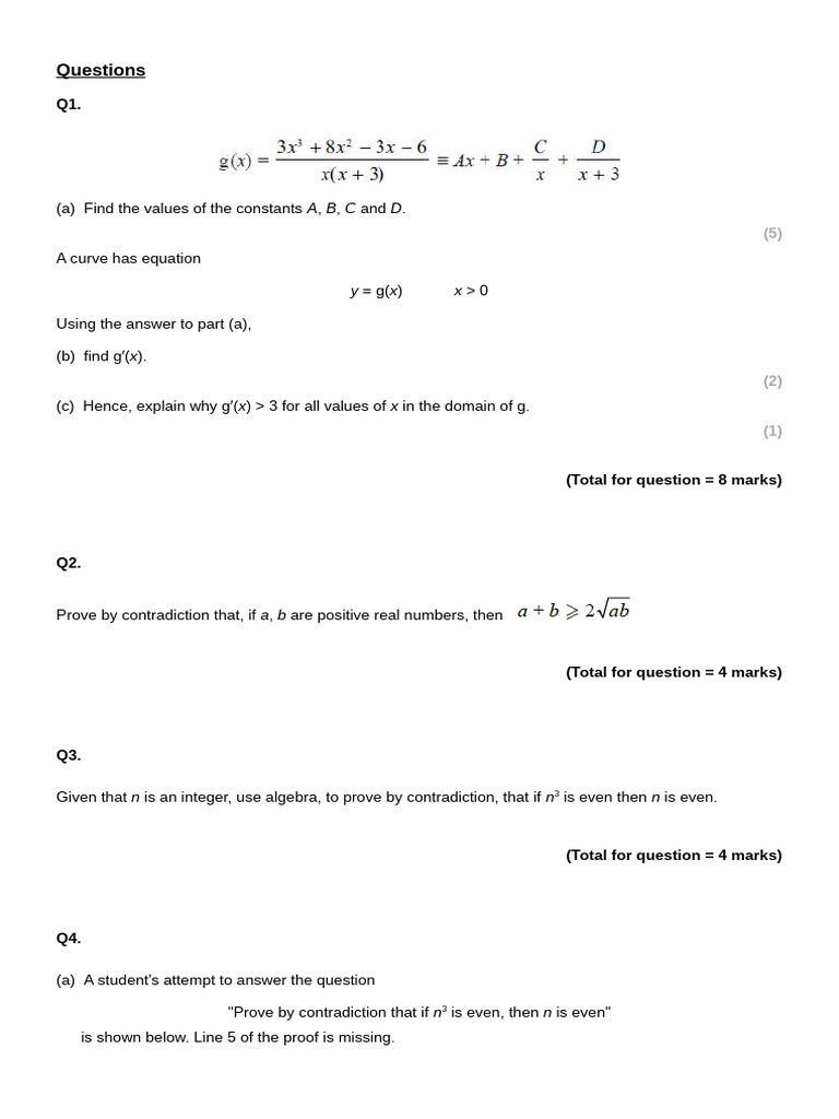 Edexcel IAL Chapter-1-And-2-P4 Topical Questions and Answers. | PDF ...