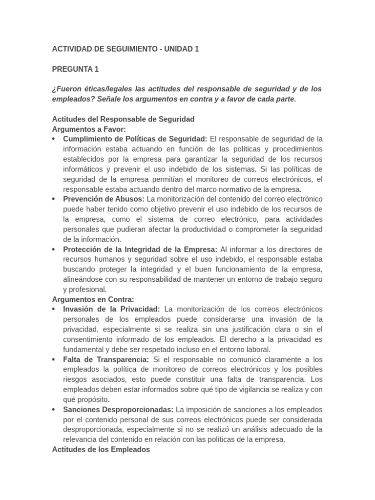 Legis CS - Act Seguimietno U1 - C3 - Monitoreo Email - 060924 | PDF | Privacidad | La seguridad ...