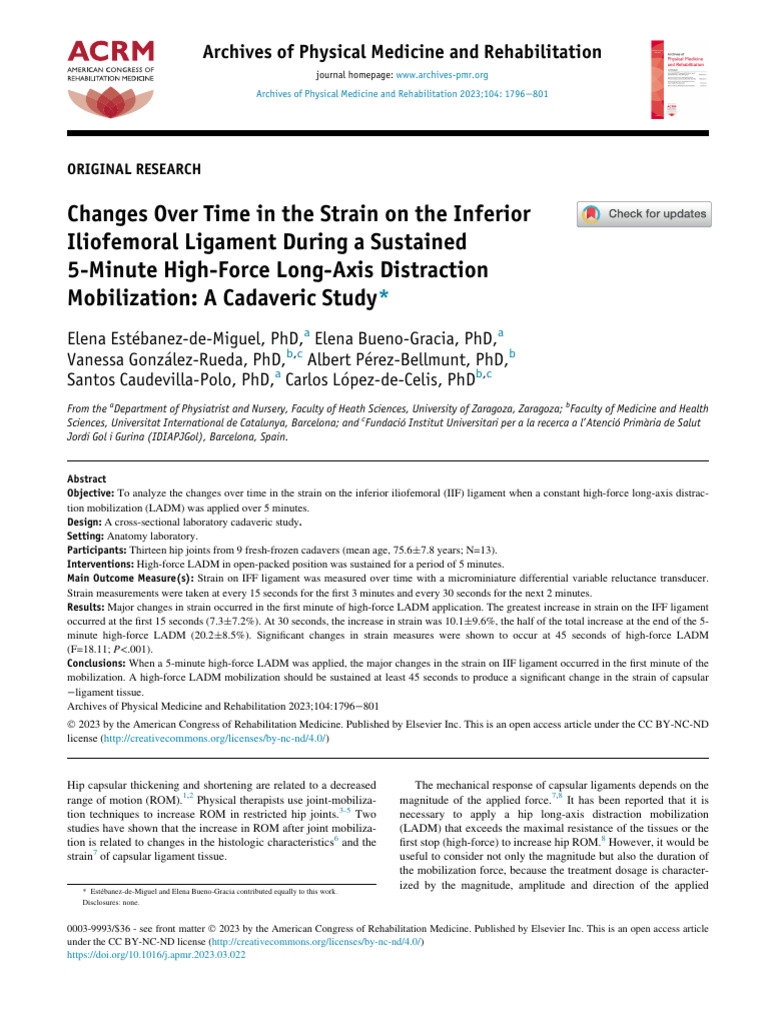 Changes Over Time in The Strain On The Inferior Il | PDF ...
