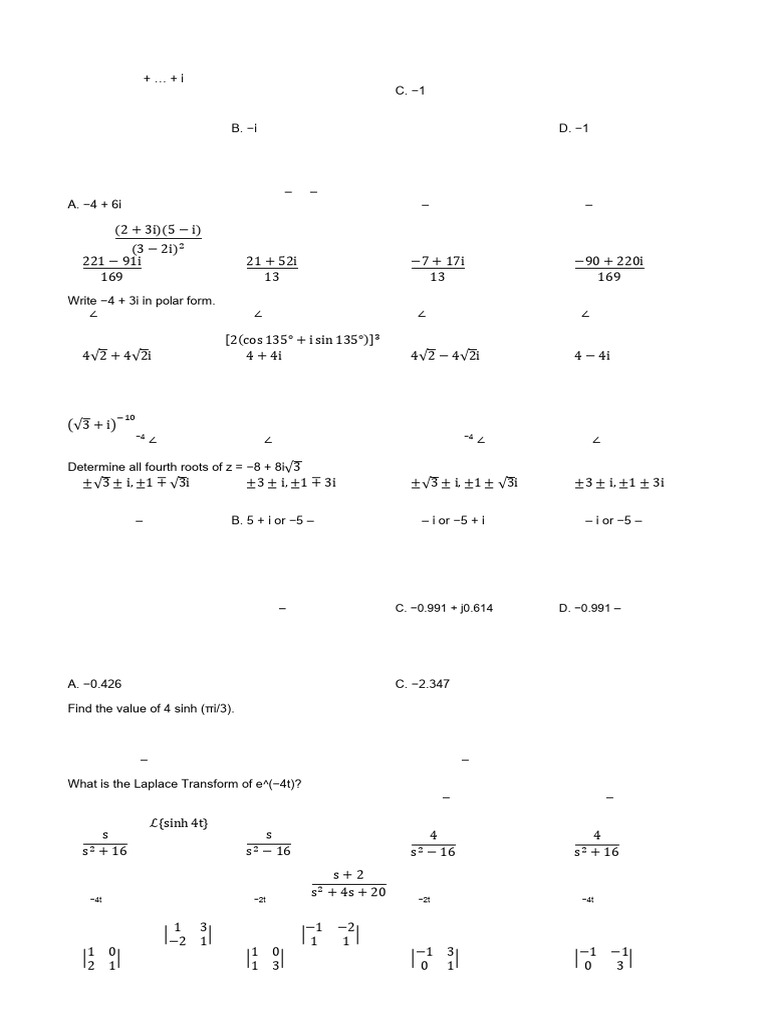 Problem Set 4 Advanced Mathematics | PDF | Matrix (Mathematics ...