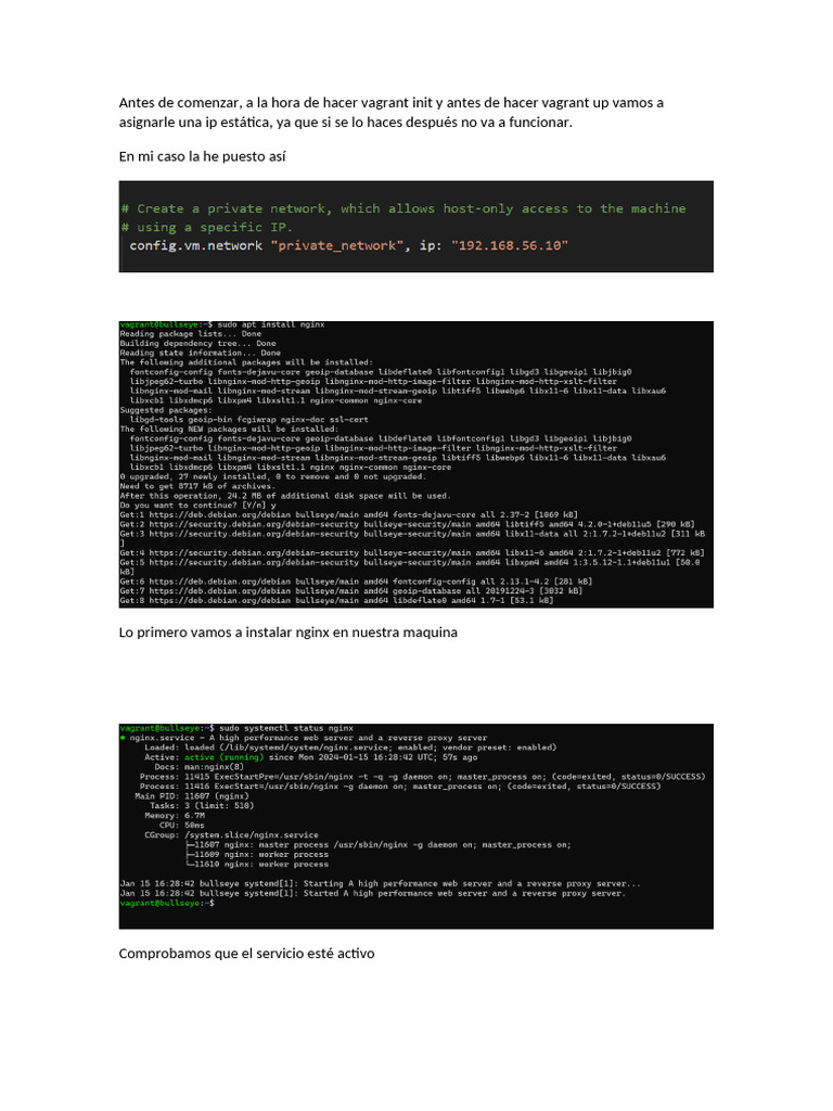 Guía de Configuración Vagrant y Nginx | PDF | Red mundial | Internet y web
