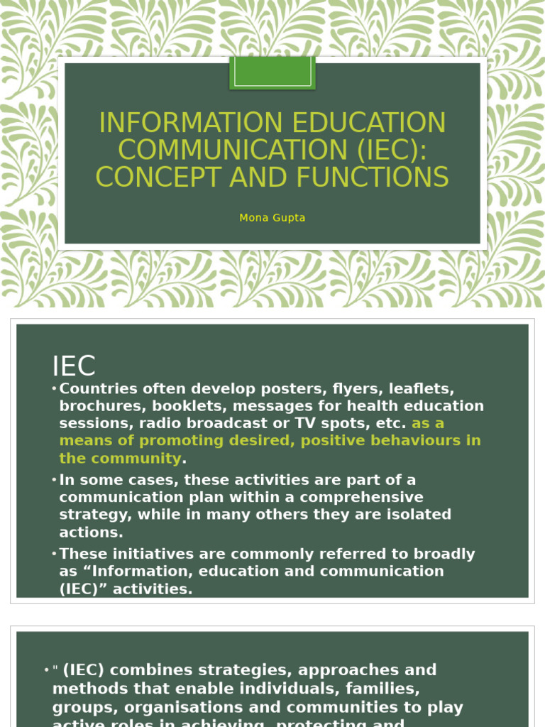 Understanding IEC in Health Communication | PDF | Communication | Behavior