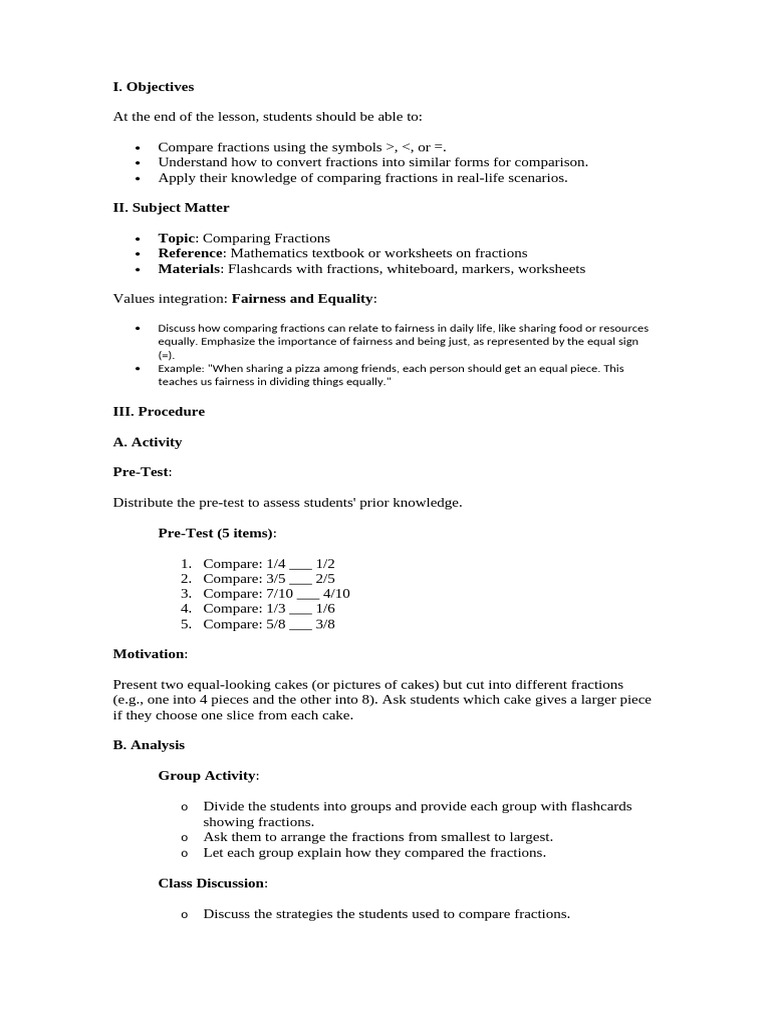 Compare Fractions Using The Symbols | PDF | Career & Growth | Language ...