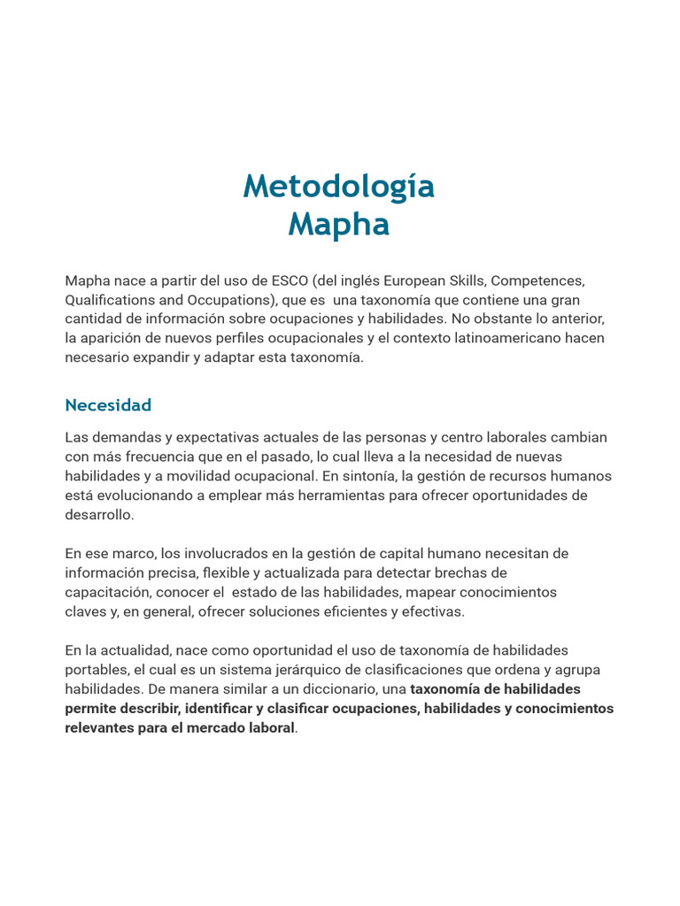 Mapha Metodologia | PDF | Gestión de recursos humanos | Taxonomía ...
