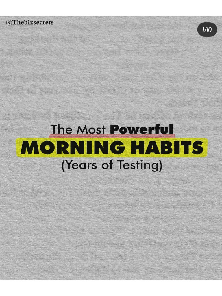 The Most Powerful Morning Habits | PDF