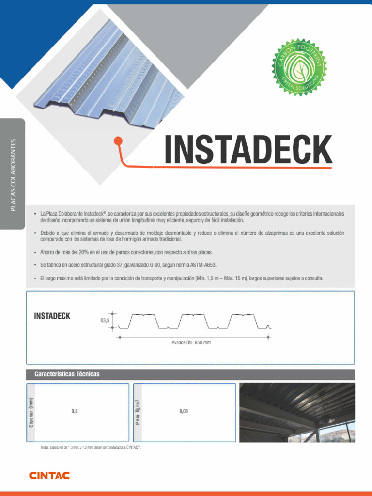 Placa Colaborante Instadeck: Ventajas y Uso | PDF