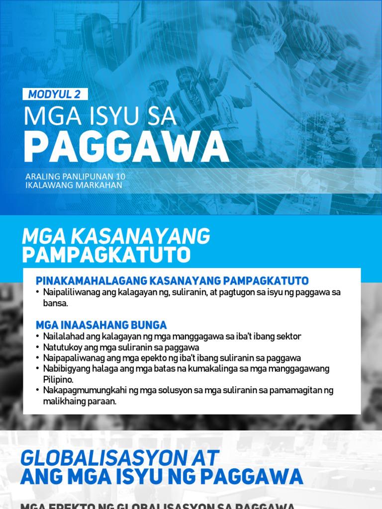 AP10 Q2 M2 Mga Isyu Sa Paggawa | PDF