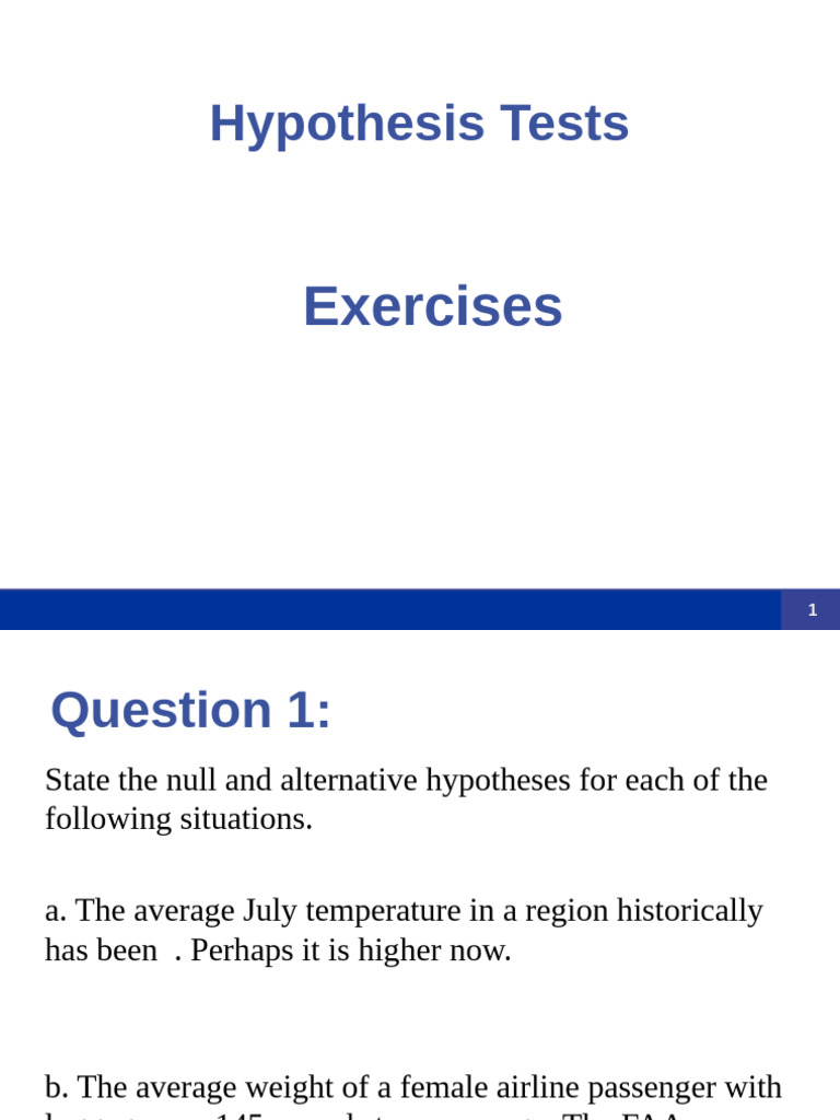01 - Hypothesis Tests Tutorial | PDF | Null Hypothesis | Type I And ...