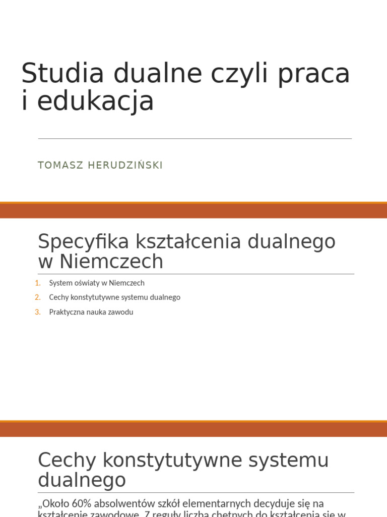 Praca I Edukacja Studia Dualne | PDF