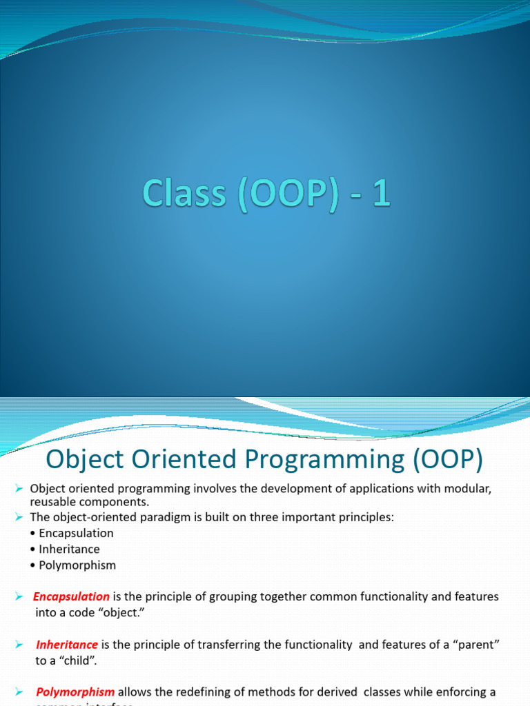 Topic11 New Sv Class Oop Part1 Pdf Class Computer Programming Object Oriented Programming 6167