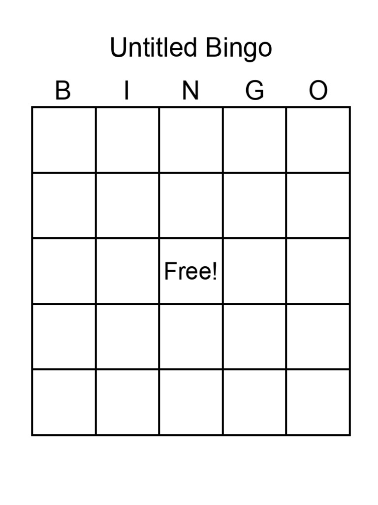 B I N G O: Untitled Bingo | PDF | Games & Activities