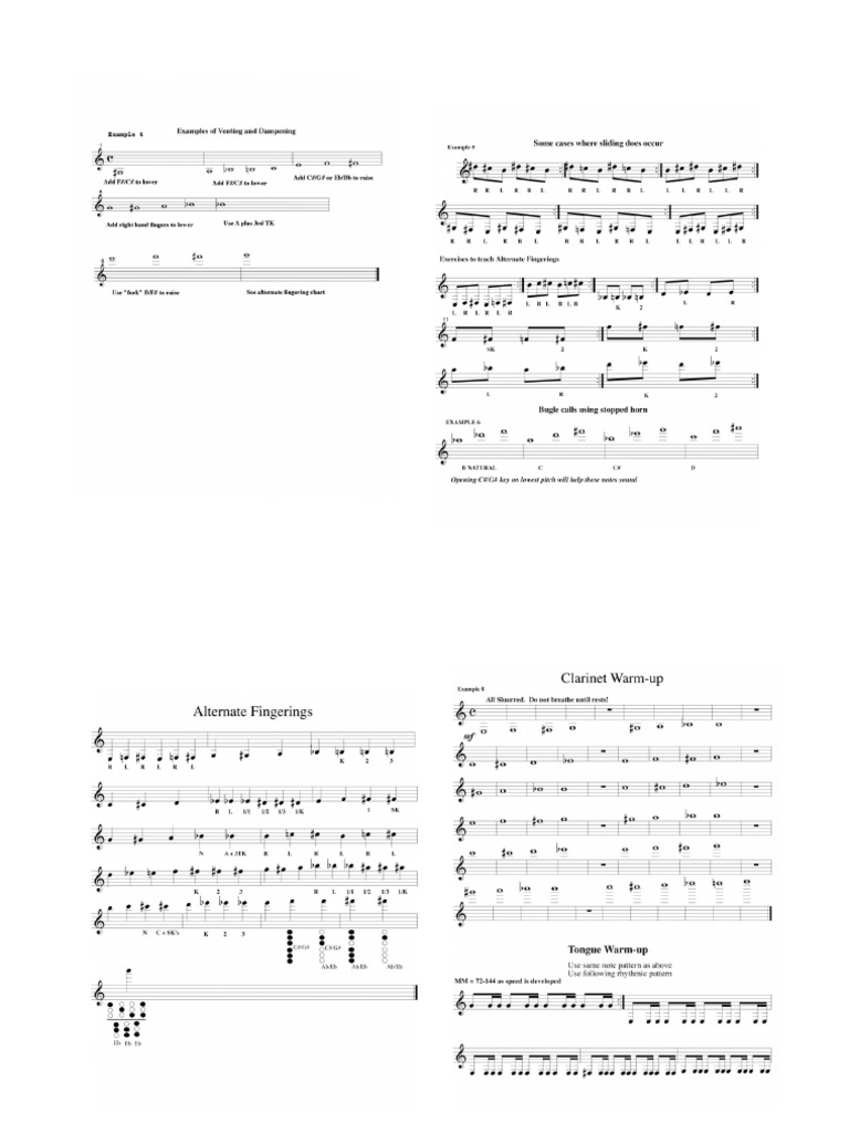 Clarinet Exercises | PDF | Rhythm | Tempo