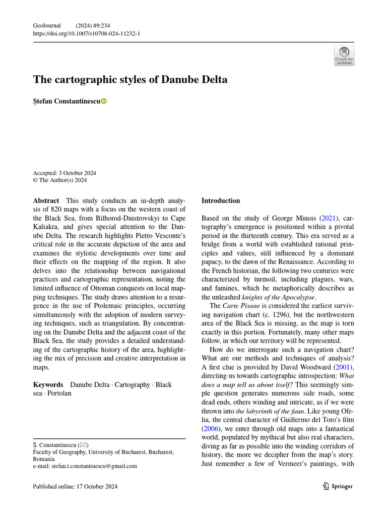 The Cartographic Styles Od Danube Delta | PDF | Cartography | Map