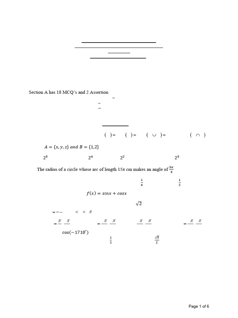 Class Xi Maths Set-2 Final Term 2022-23 | PDF | Ellipse | Euclidean Plane Geometry