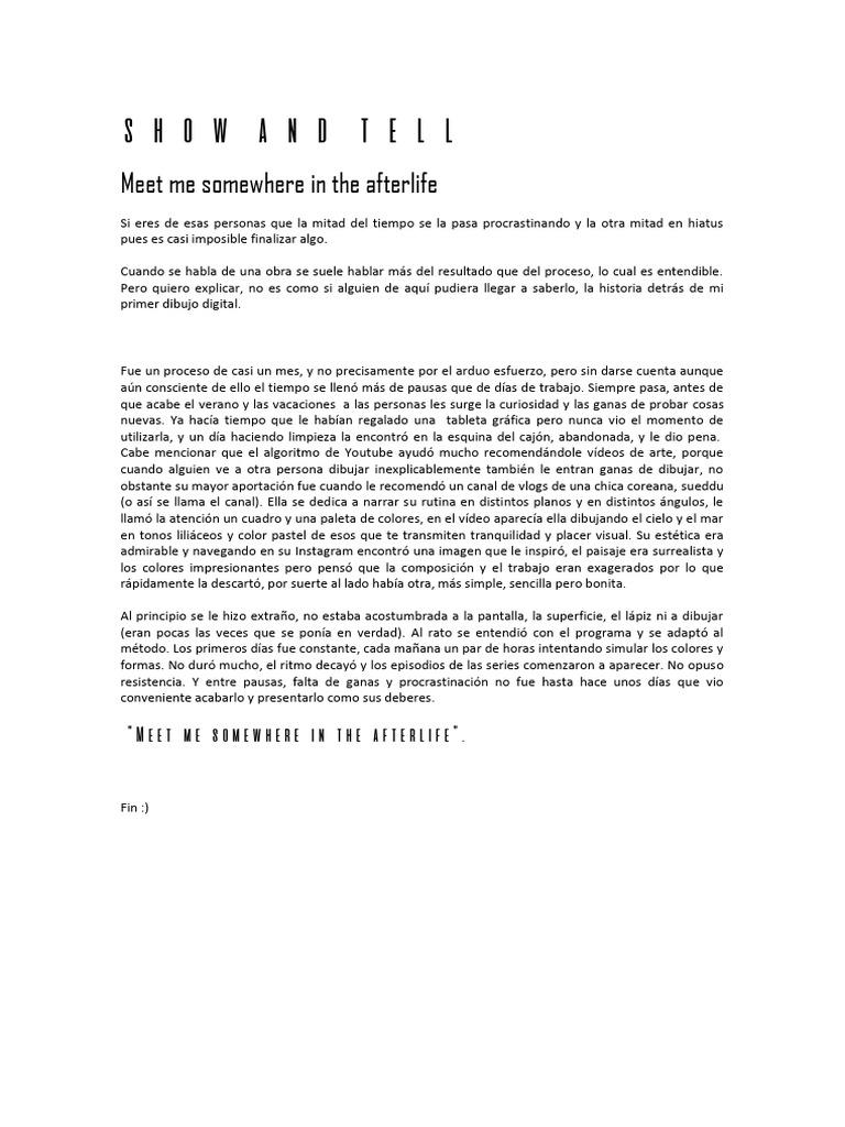 Show and Tell | PDF | Arte