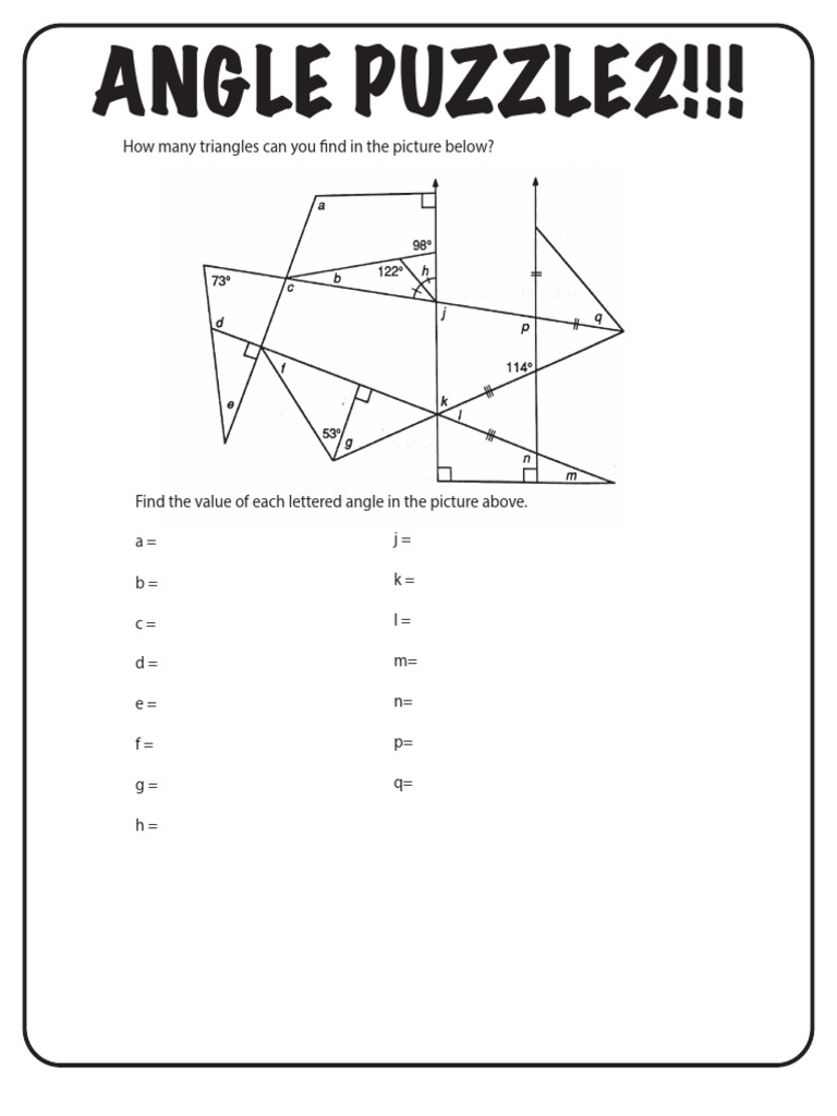 Angle Puzzle 3 | PDF | Teaching Methods & Materials