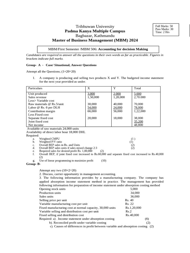 MBM Account | PDF | Income Statement | Demand