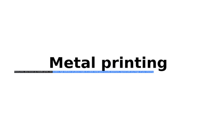 Metal Printing | PDF