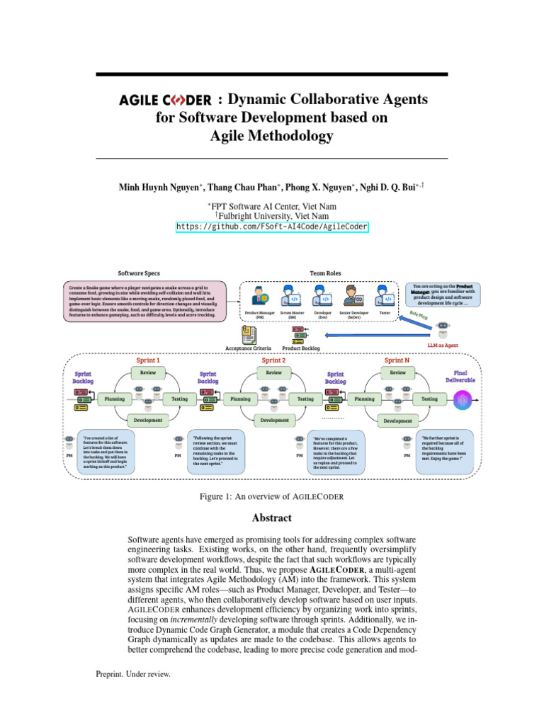 AgileCoder - Dynamic Collaborative Agents For Software Development Based On Agile Methodology ...